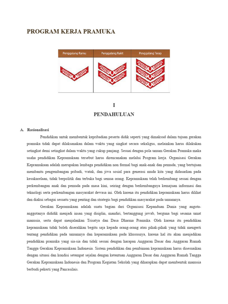 Program Kerja Pramuka - Penggalang | PDF