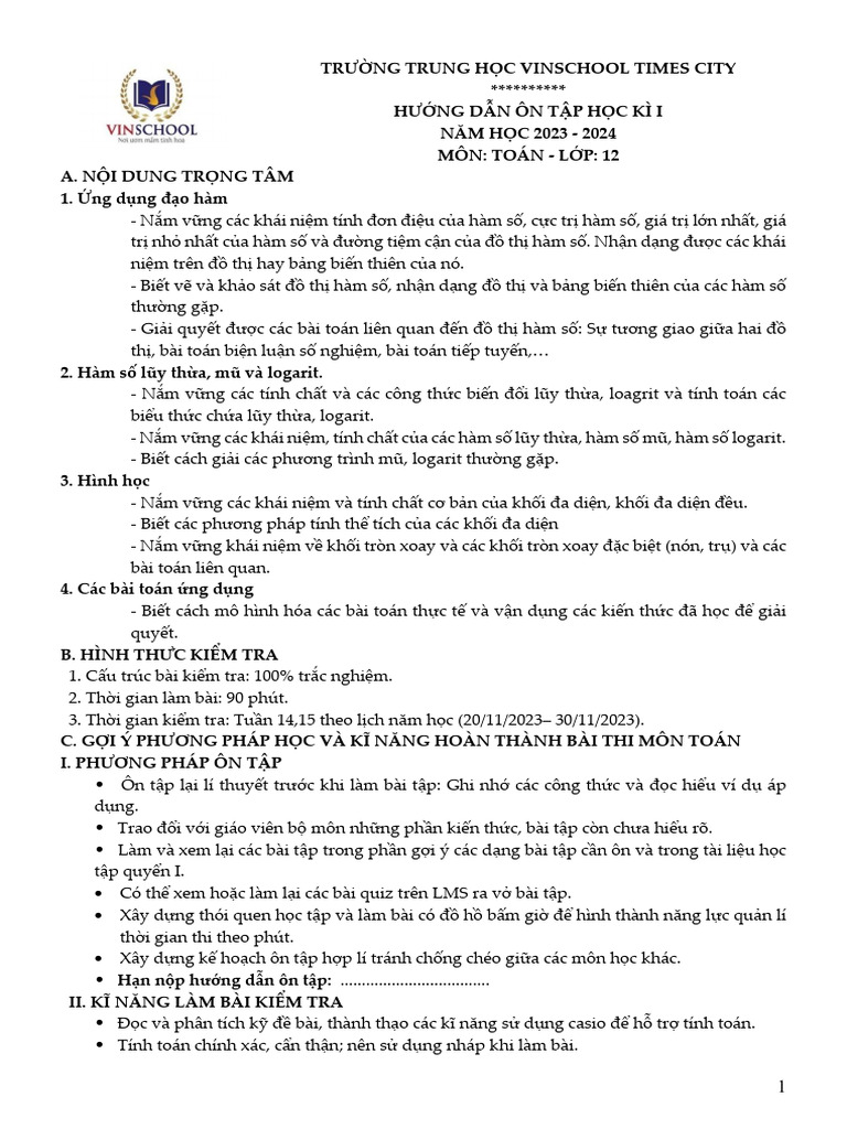 HDOT K12 NĂM-HỌC-2023 2024 | PDF