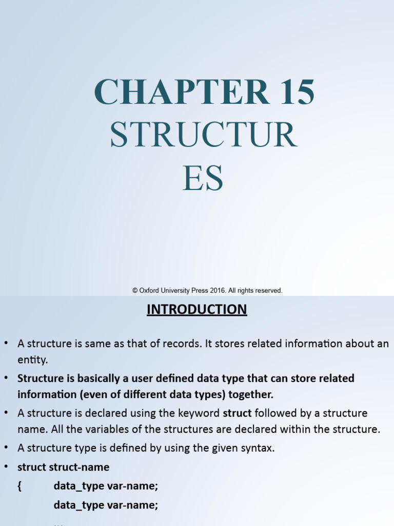 Chapter 15 Structure, Union, and Enumerated Data Type | PDF | Computer Programming | Computer Data