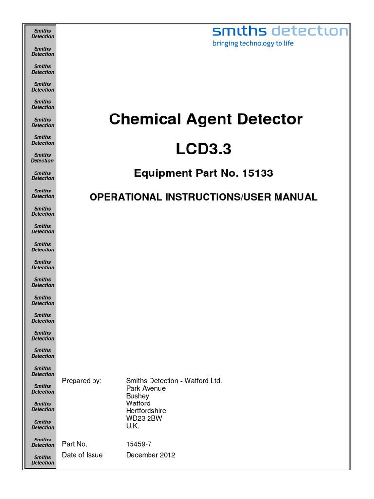 LCD3.3 Chemical Detector Manual | PDF | Rechargeable Battery | Hazards