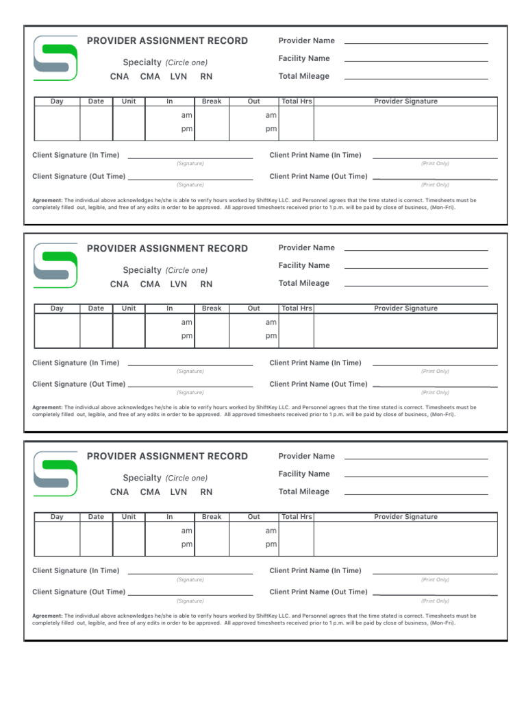 Shiftkey Worklog | PDF