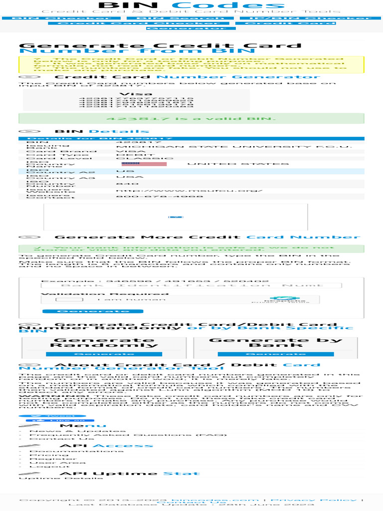 Generate Valid Credit Card Number From BIN | PDF | Credit Card | Debit Card