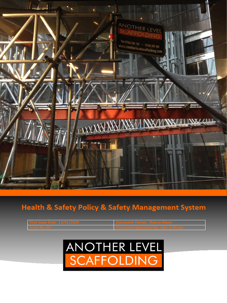 Another Level Scaffolding Limited HS Policy Document Issue 03 - 01 21 | PDF | Occupational ...
