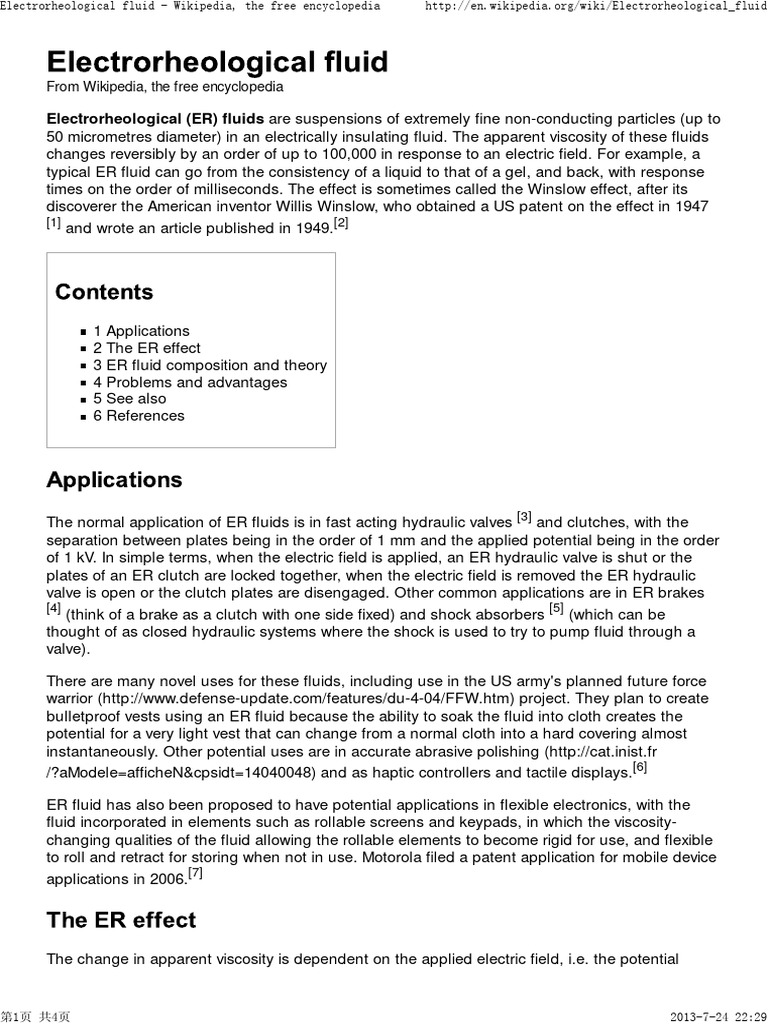 Electrorheological Fluid - Wikipedia, The Free Encyclopedia | PDF ...