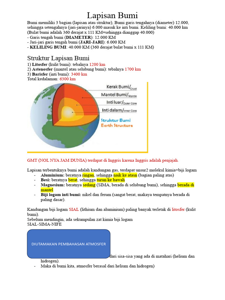 Lapisan Bumi, GMT Dan Pembentukan Atmosfer | PDF