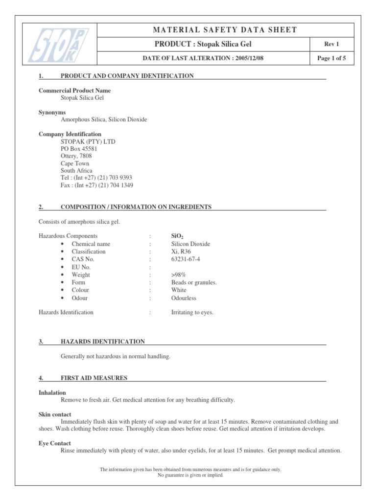 Process MSDS Ims 079 | PDF | Silicon Dioxide | Firefighting