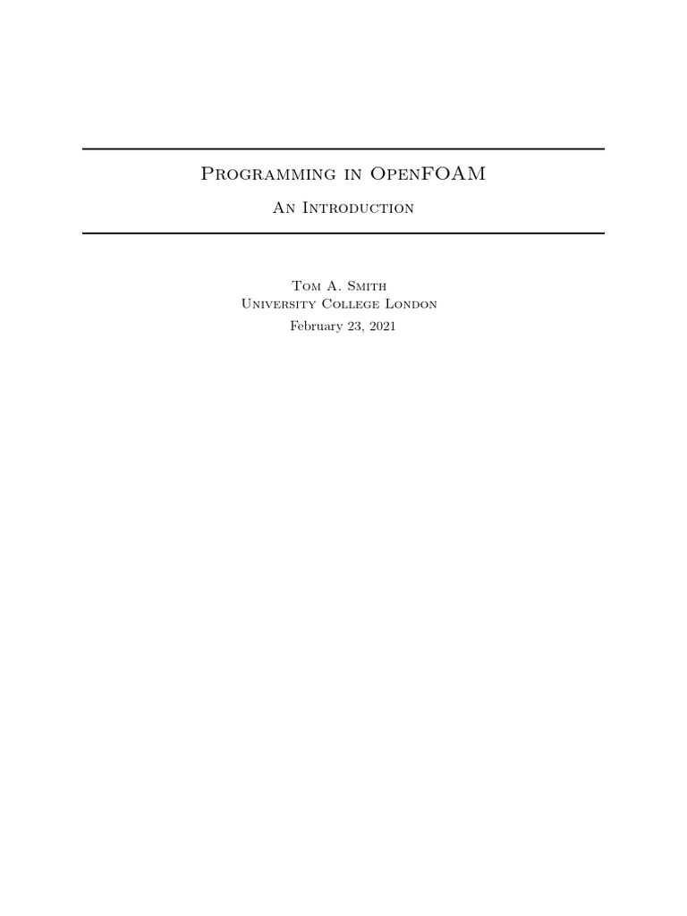 Programming With OpenFOAM | PDF | C++ | Class (Computer Programming)