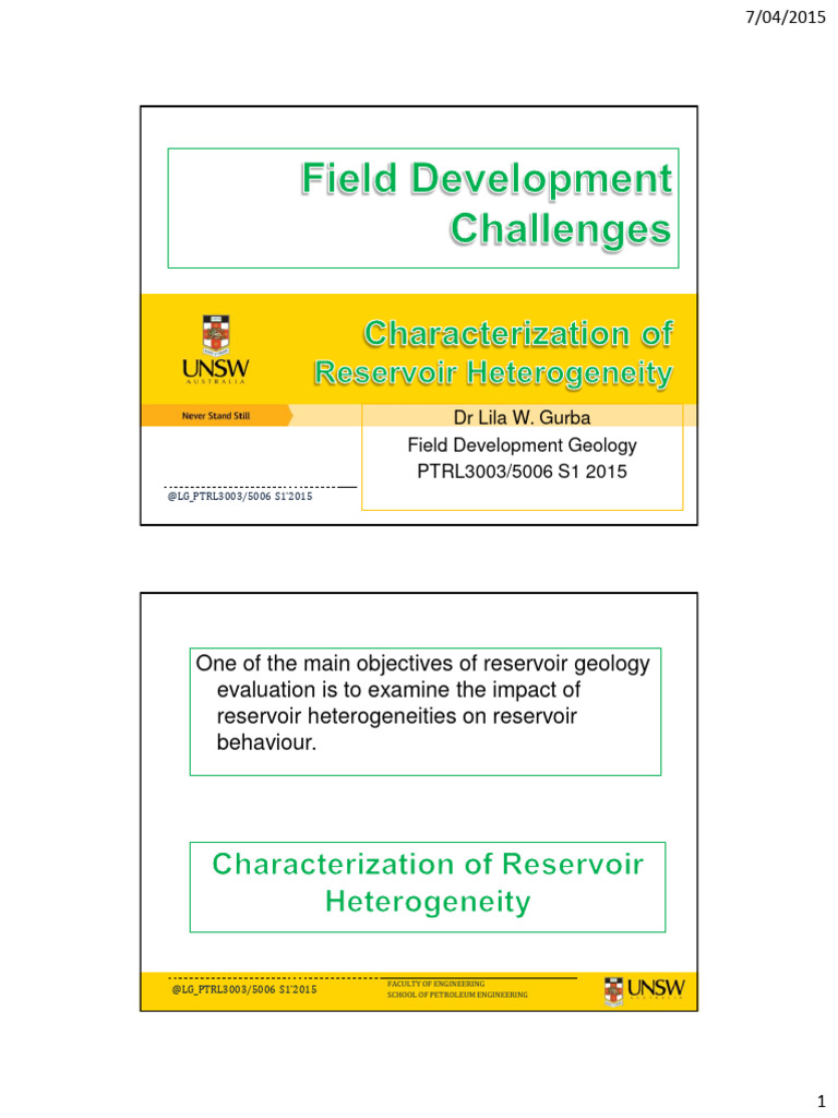 Reservoir Heterogeneity in Geology | PDF | Petroleum Reservoir | Sandstone