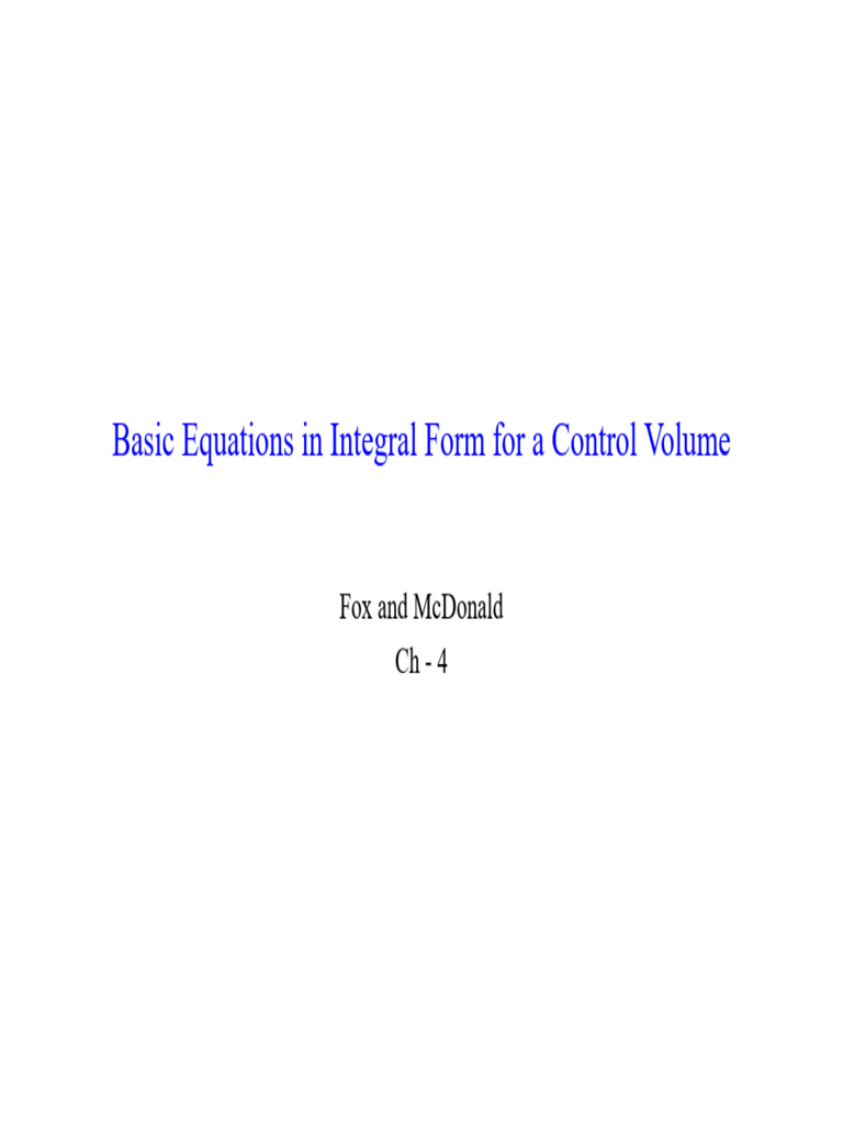 Integral Momentum Equations for CV Analysis | PDF | Momentum | Velocity