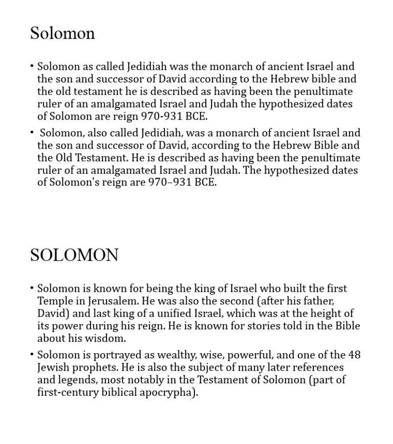 King Solomon | PDF