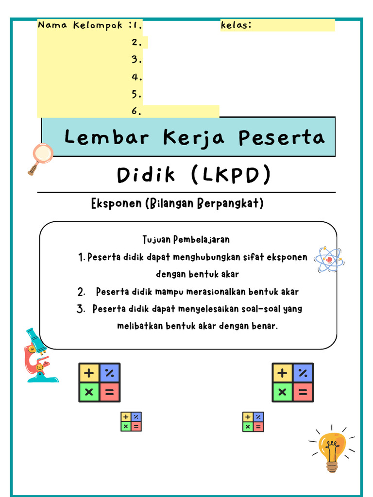 LKPD Eksponen | PDF | Metode & Bahan Ajar