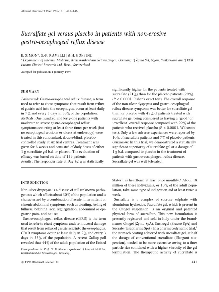 Sucralfat | PDF | Gastroesophageal Reflux Disease | Indigestion