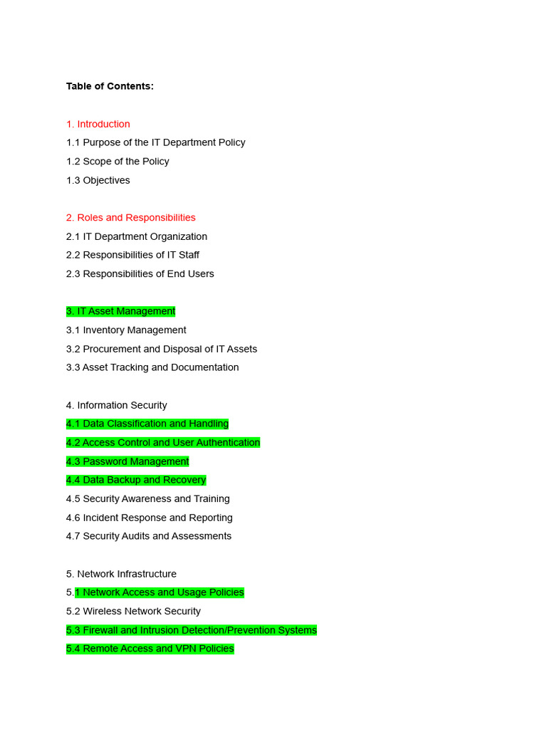 TOC of IT Department | PDF | Security | Computer Security