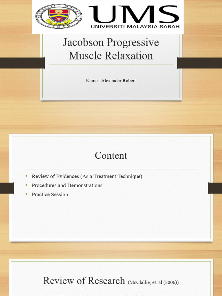 Jacobson Progressive Muscle Relaxation Guide | PDF | Relaxation ...