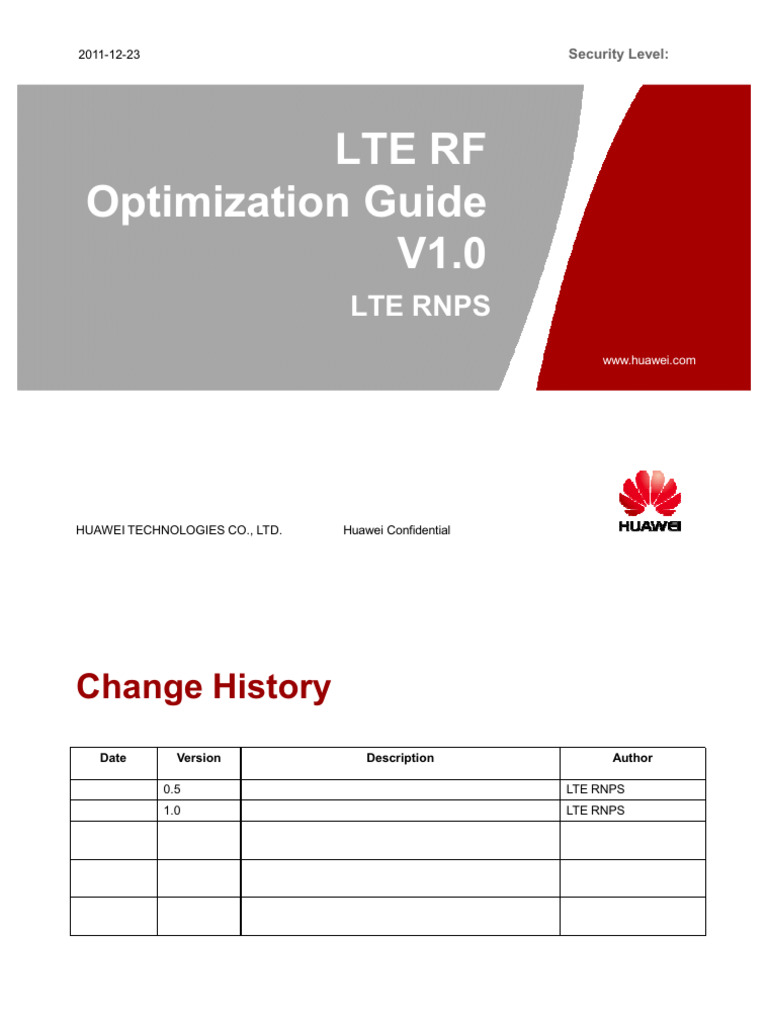 HUAWEI LTE RF Optimization Guide | PDF