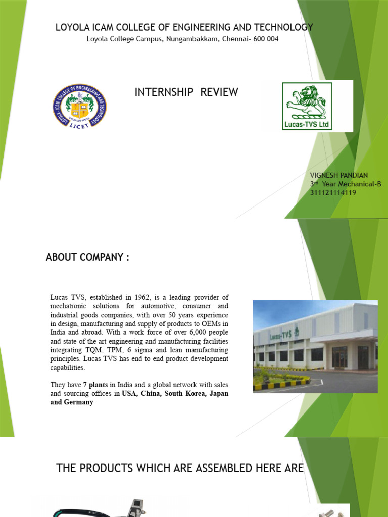Internship Review | PDF | Electric Motor | Switch