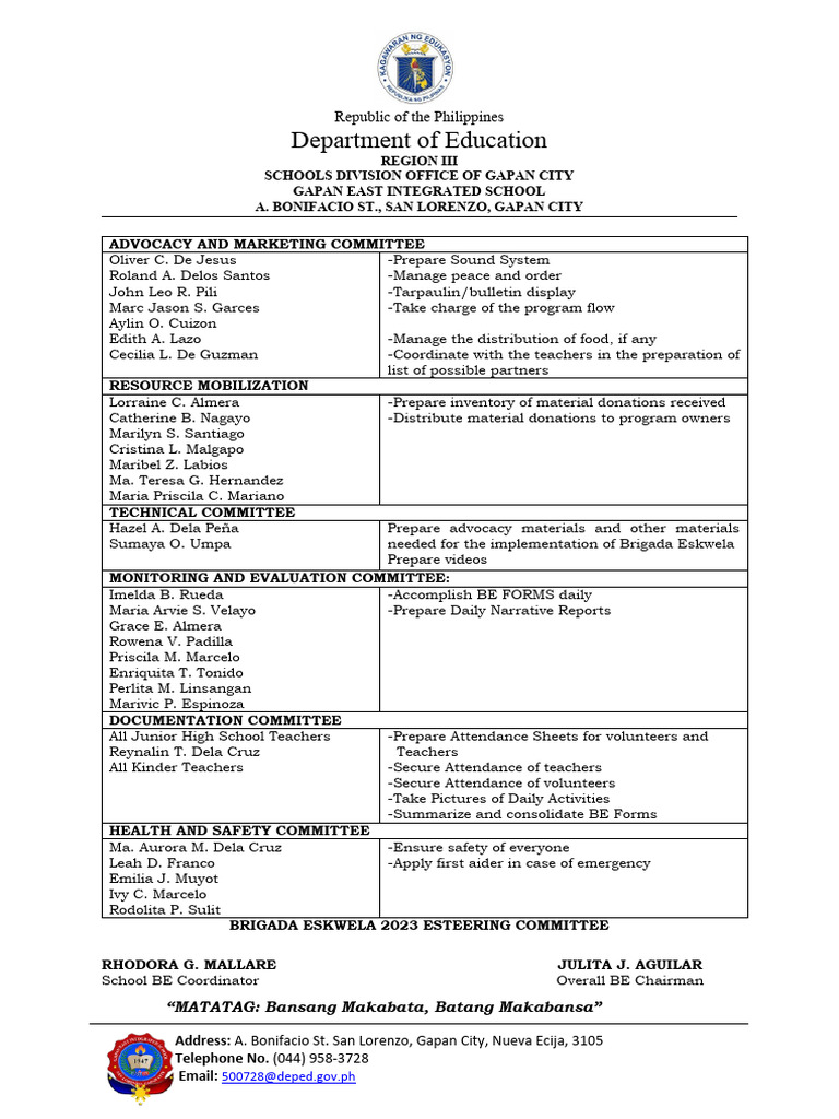 Be Committee and Program 2023 | PDF