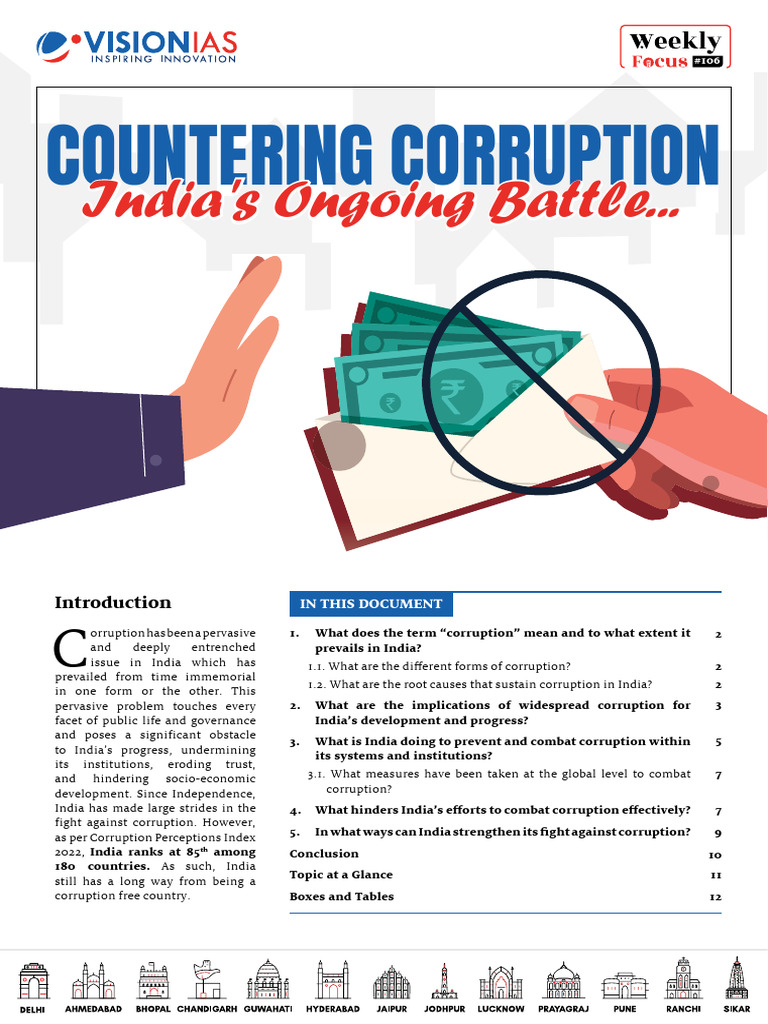 VisionIAS Weekly Focus November 2023 Countering Corruption Indias Ongoing Battle | PDF ...