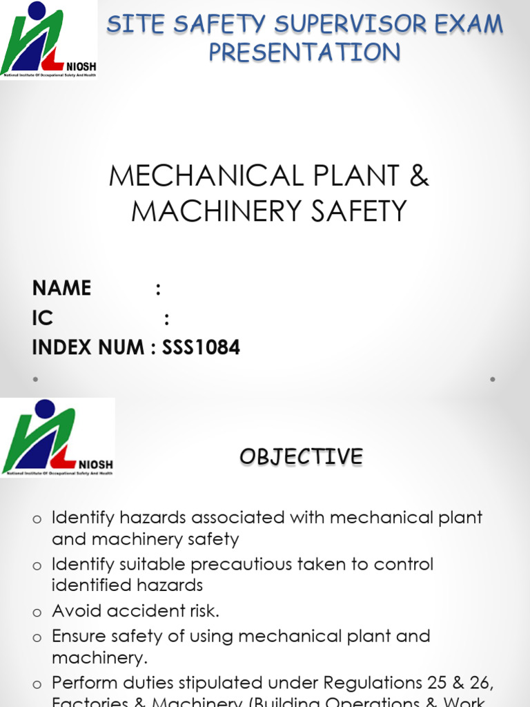 Mechanical Plant Safety Guidelines | PDF | Personal Protective ...