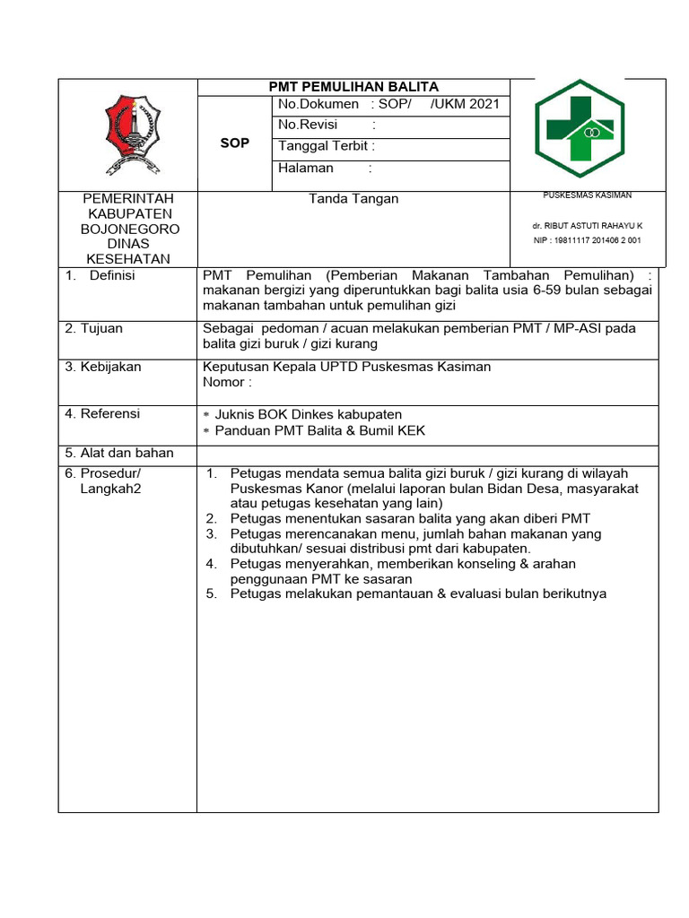 PMT Pemulihan Balita | PDF | Kesehatan Holistik | Sains & Matematika