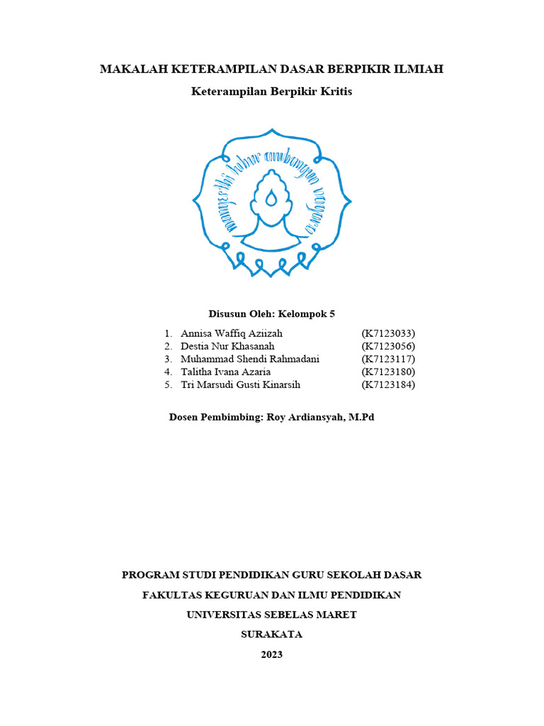 MAKALAH KETERAMPILAN DASAR BERPIKIR ILMIAH Bapak Roy.2 | PDF