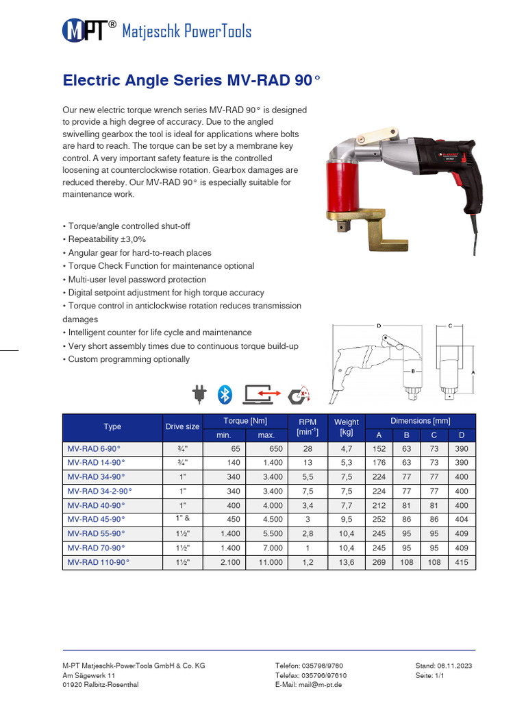 Datasheet MV Rad 90 | PDF | Torque | Manufactured Goods