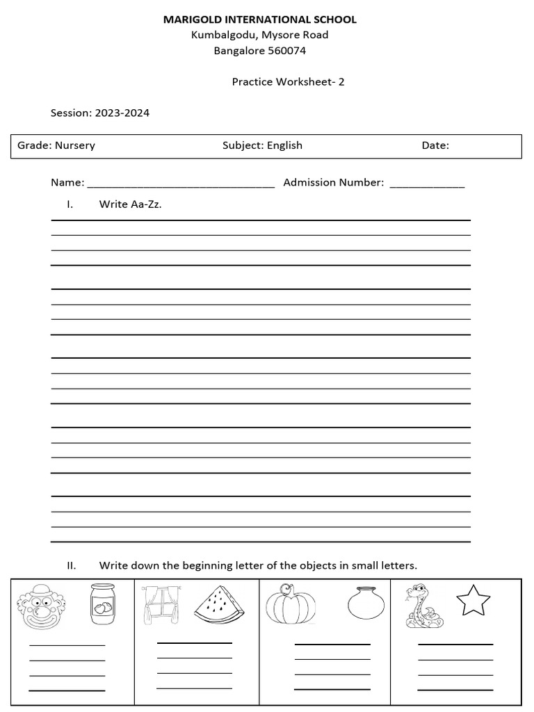 A2 English Practice Worksheet | PDF