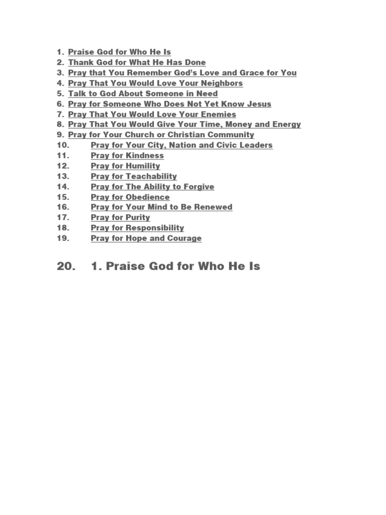 Prayer Tips and Topics | PDF | Prayer | Jesus