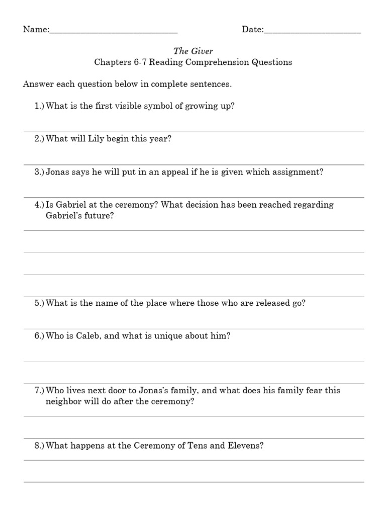 The Giver | PDF | Language Arts & Discipline
