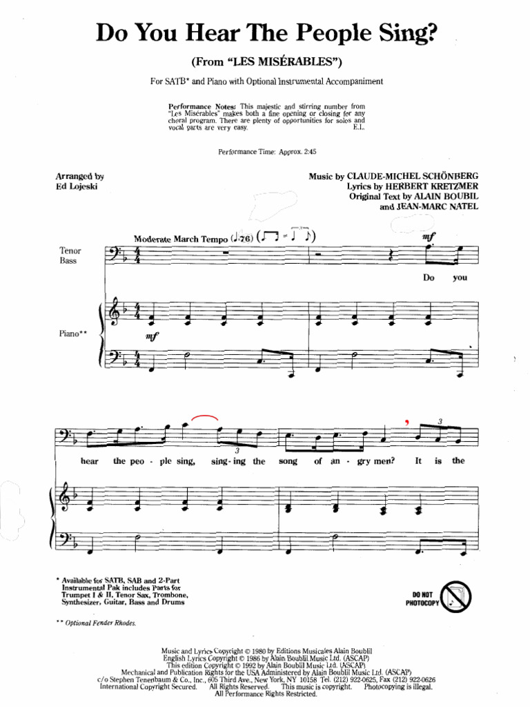 Do You Hear The People Sing | PDF