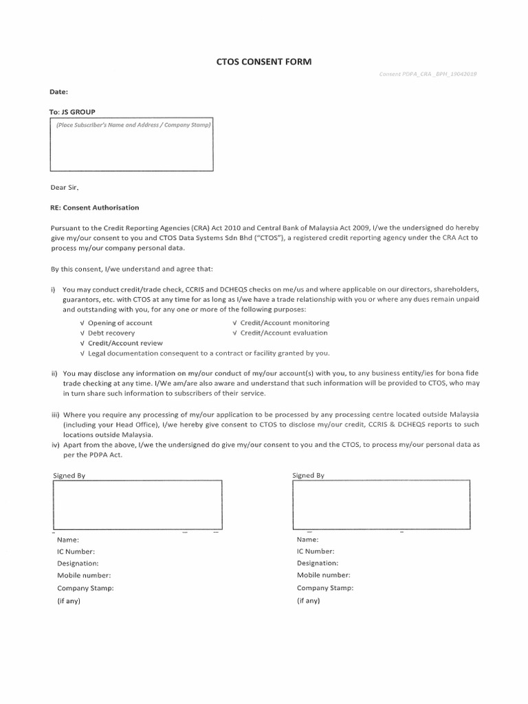 Ctos Consent Form | PDF