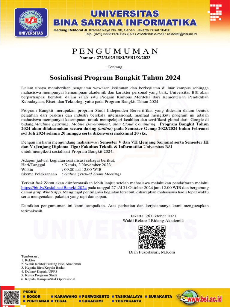 Pengumuman Sosialisasi Pendaftaran Program Bangkit Tahun 2024 (26 Okt ...