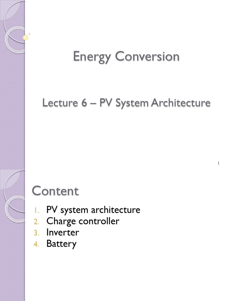 PV System Architecture | PDF | Photovoltaic System | Photovoltaics
