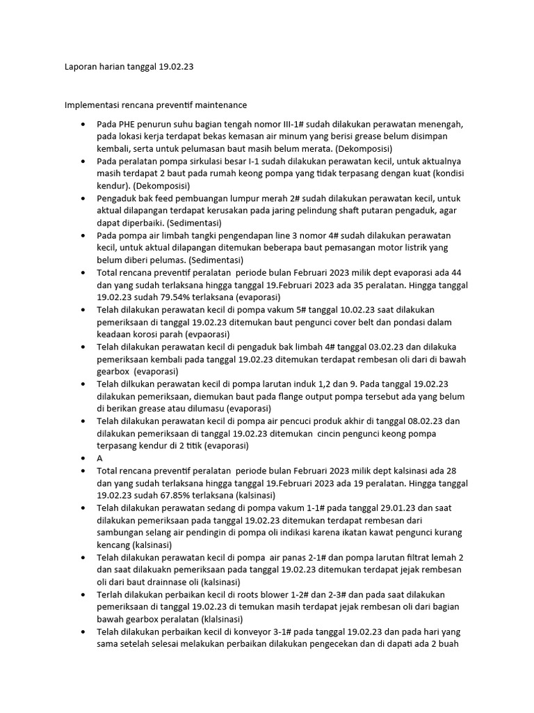 Laporan Harian Tanggal 19 Jogres Xco Dan Yoel | PDF