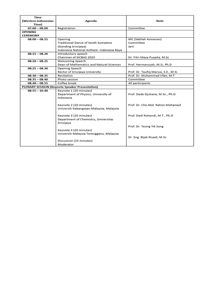 Schedule of Sicbas-2023 Edit Ok Ok | PDF