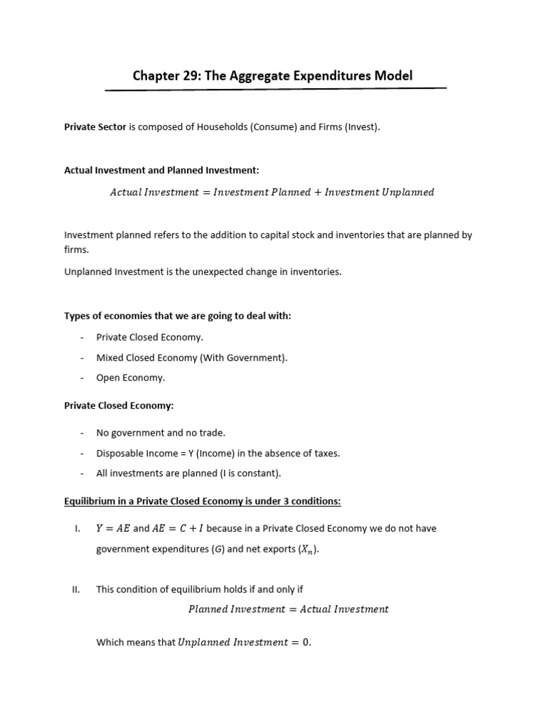 Aggregate Expenditures Model (AE) | PDF | Economic Equilibrium | Output (Economics)