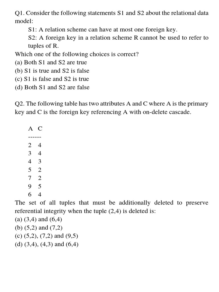 Integrity Constraints in Relational Models | PDF | Applied Mathematics ...
