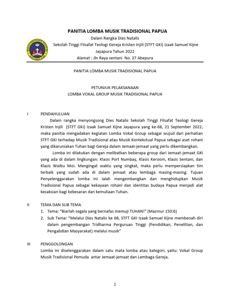 DIES STFT GKI Ke-68 | PDF