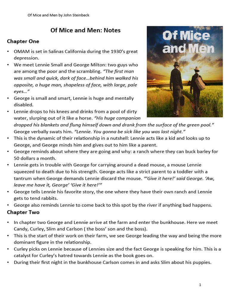 Of Mice and Men Full Notes Teacher - EDITED | PDF