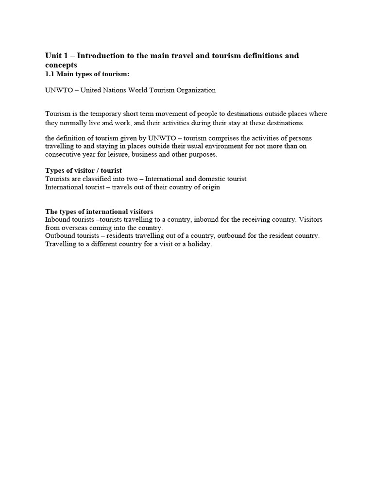 Understanding Travel and Tourism Types | PDF | Politics | Social Science