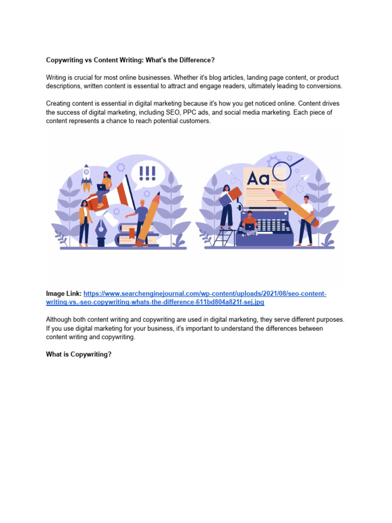 Copywriting vs Content Writing Guide | PDF | Digital Marketing | Marketing