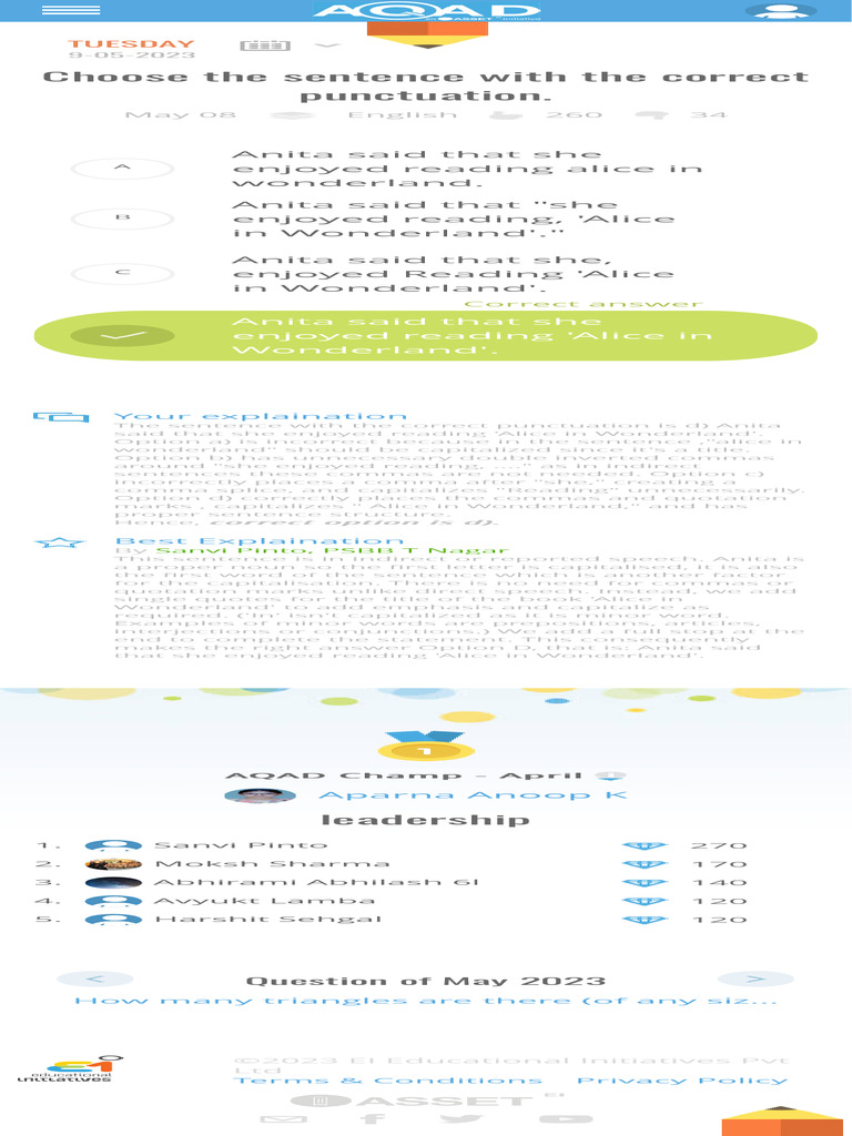 Aqad - Asset Question A Day 2 | PDF | Comma | Quotation Mark