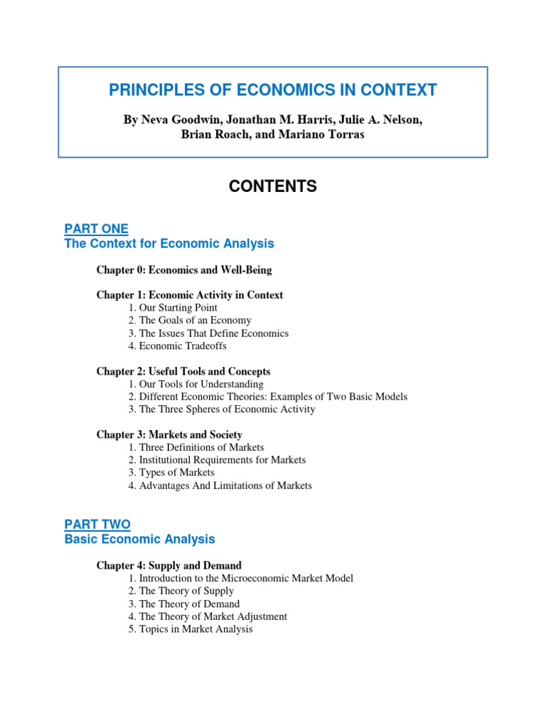 Principles 1e Toc | PDF | Macroeconomics | Economics