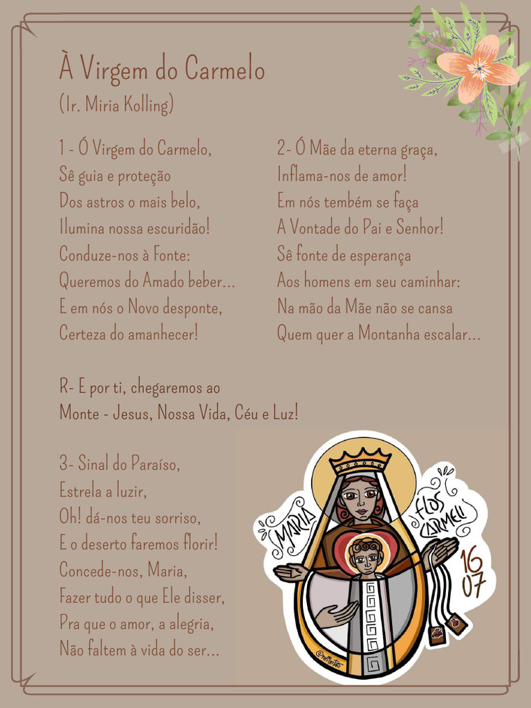 À Virgem do Carmelo (Ir. Miria Kolling) | PDF
