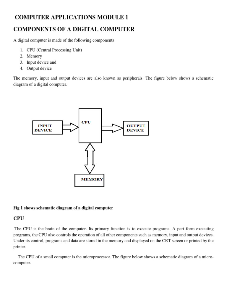 Component of A Digital Computer | PDF | Central Processing Unit | Printer (Computing)