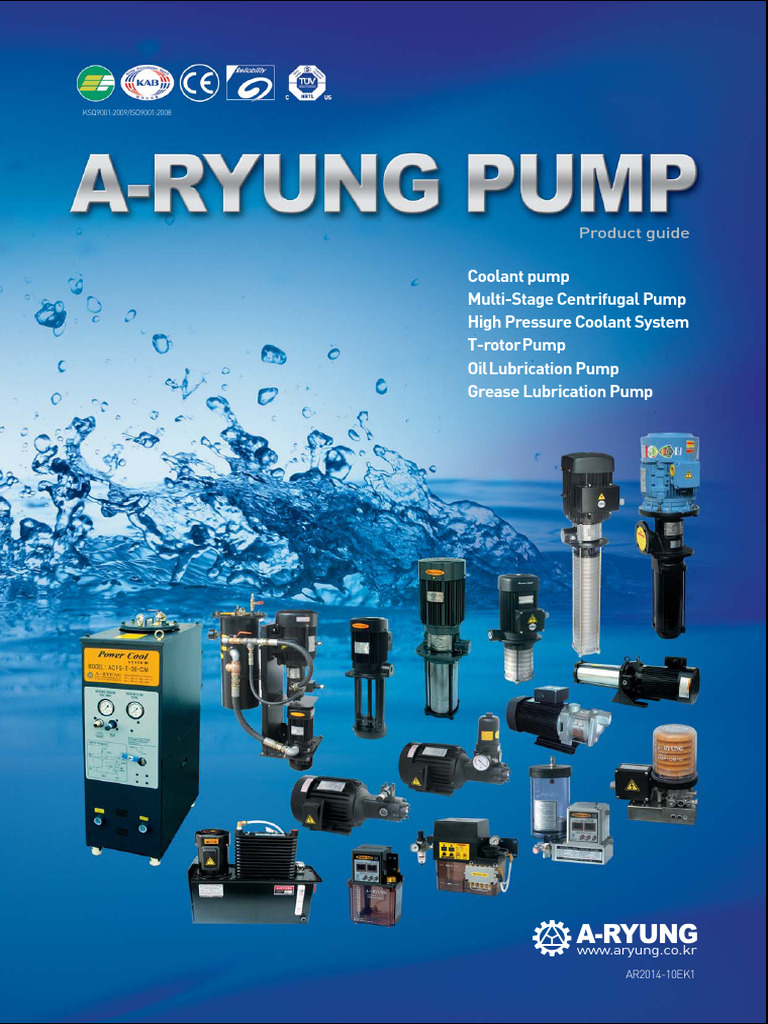 A-Ryung New Cata | PDF | Pump | Electric Motor