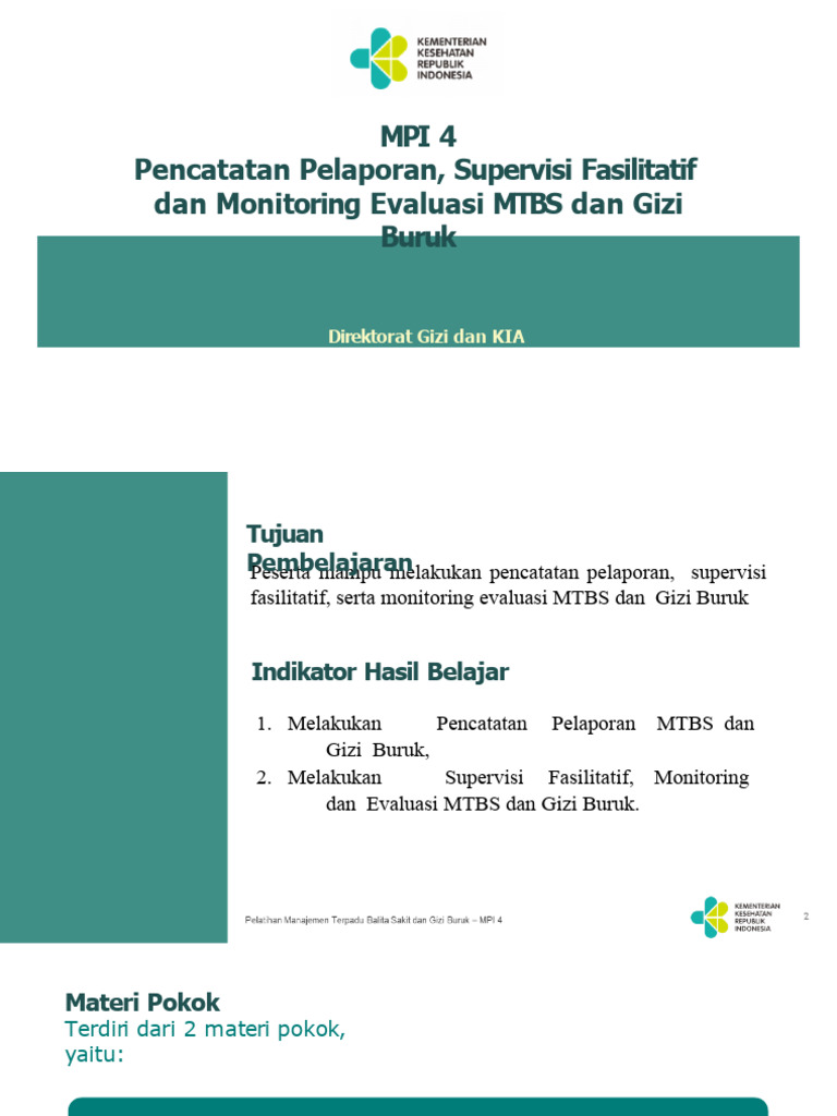 REV-MPI 4 Catpor, Supervisi Fasilitatif Dan Monev MTBS Dan Gizi Buruk | PDF