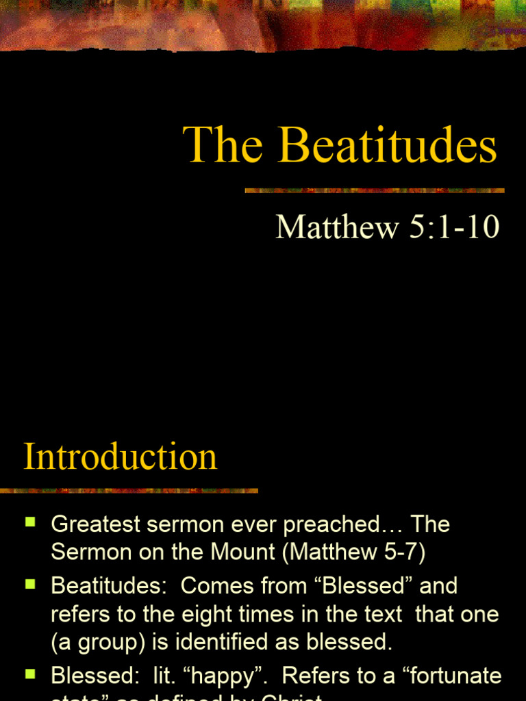 The Beatitudes Pdf Sermon On The Mount Jesus