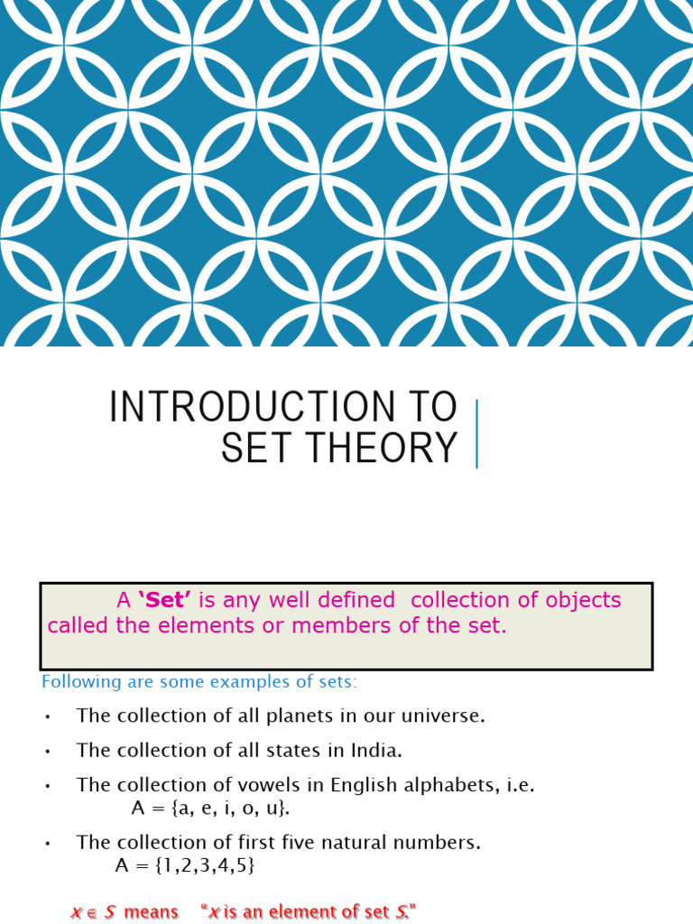 Introduction to Set Theory Concepts | PDF | Set (Mathematics) | Natural ...