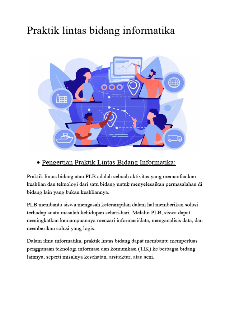 Praktik Lintas Bidang Informatika Kelas 10 | PDF
